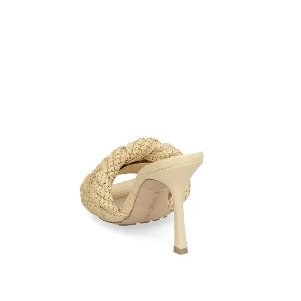 Bottega Veneta Lido Raffia Mules - Cream