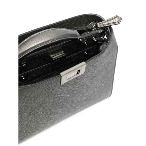 Fendi Grey Calf Leather Satchel Bag - Gray