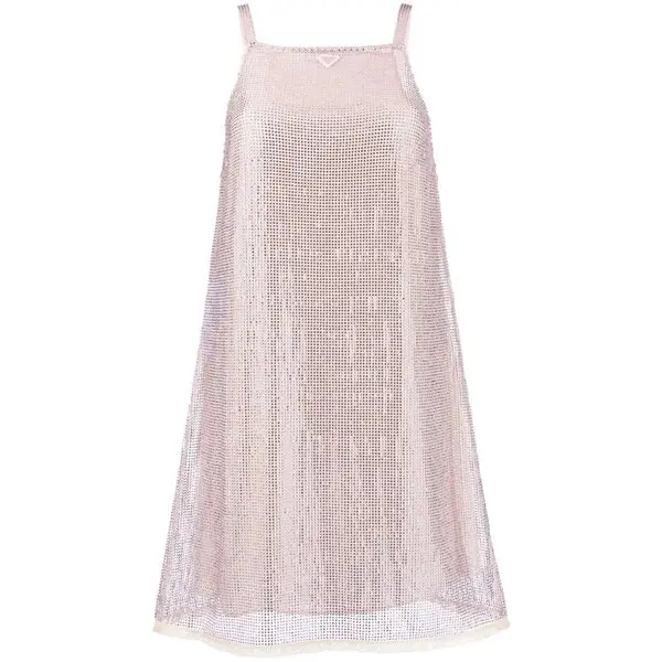 Prada Rhinestone Embellishment Mesh Dress