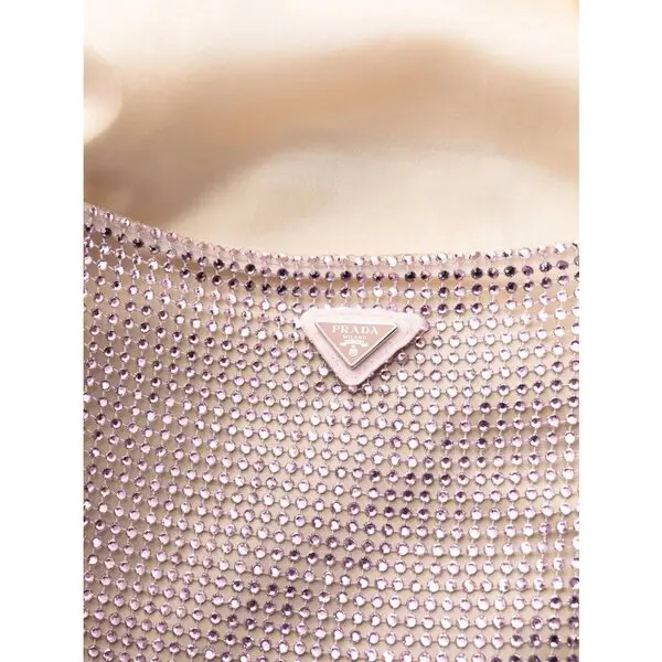 Prada Rhinestone Embellishment Mesh Dress