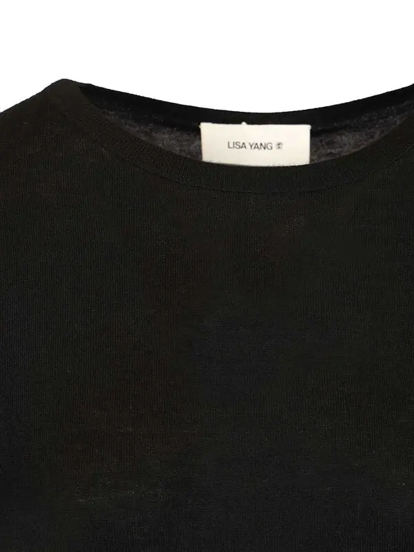 LISA YANG Ari Short-sleeve Cashmere Knit T-shirt