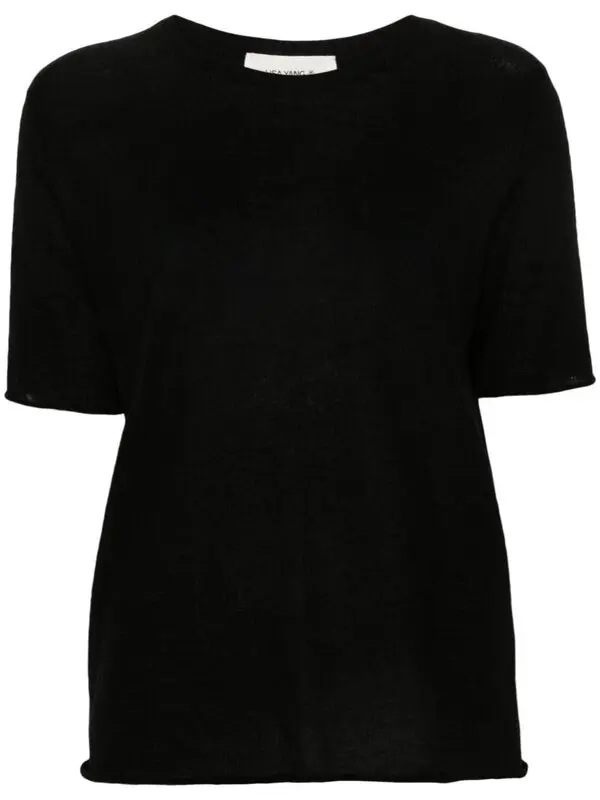 LISA YANG Ari Short-sleeve Cashmere Knit T-shirt