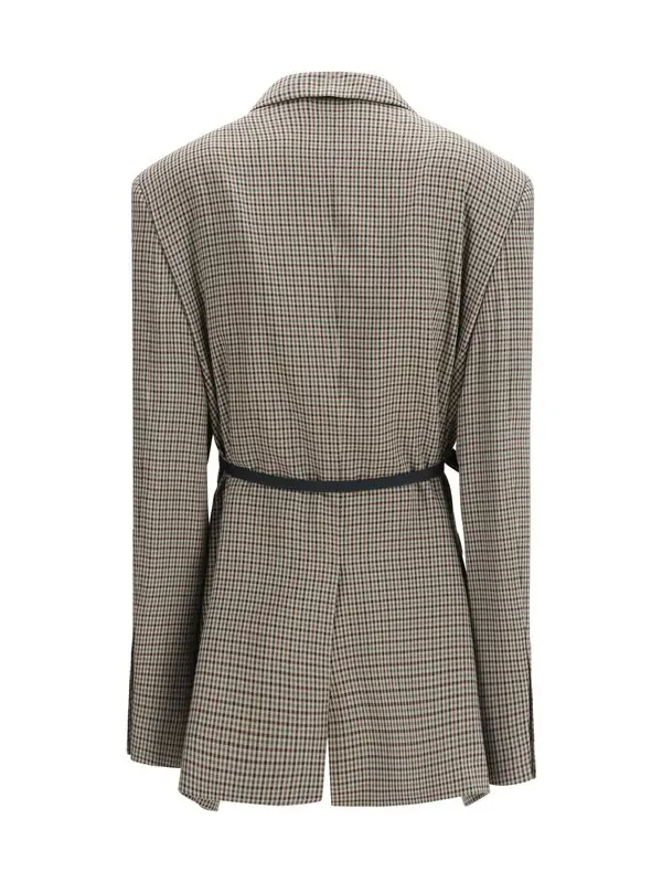 Balenciaga Single-breasted Checked Jacket - Multicolor