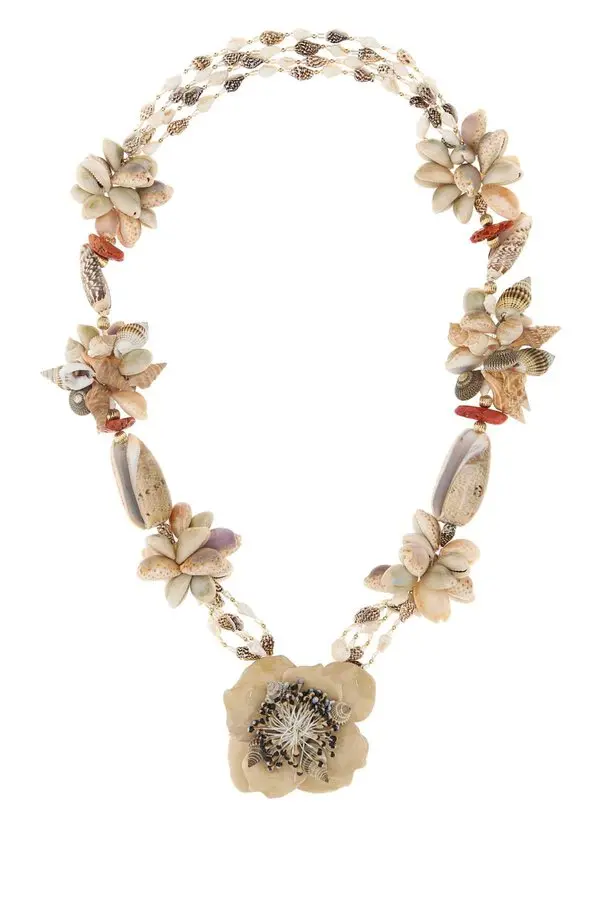 Valentino Garavani Embellished Shell Necklace - Multicolor