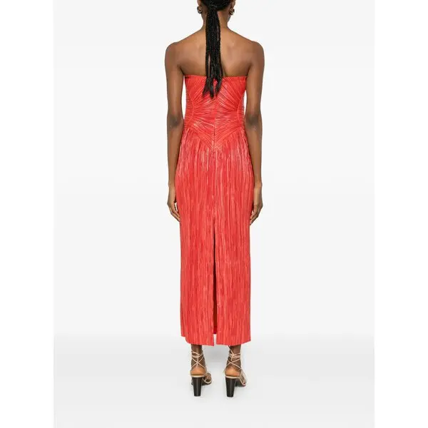 Cult Gaia Strapless Sweetheart Neck Gown With Rear Slit