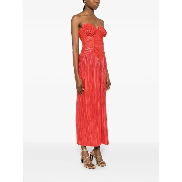 Cult Gaia Strapless Sweetheart Neck Gown With Rear Slit