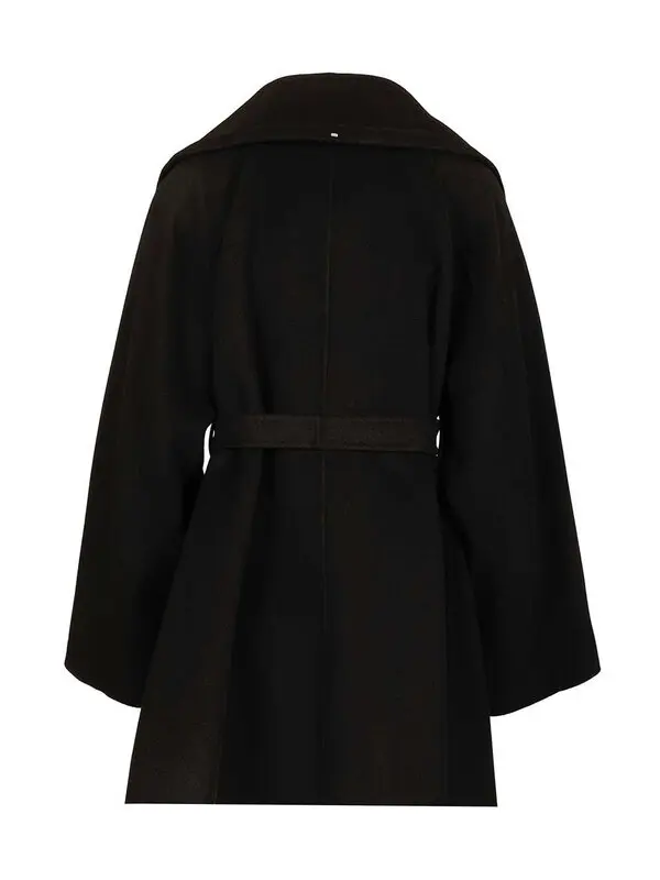 Sportmax Pagine" Wool Coat With Belt - Black