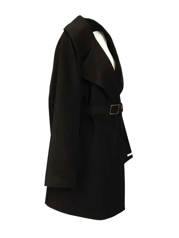 Sportmax Pagine" Wool Coat With Belt - Black