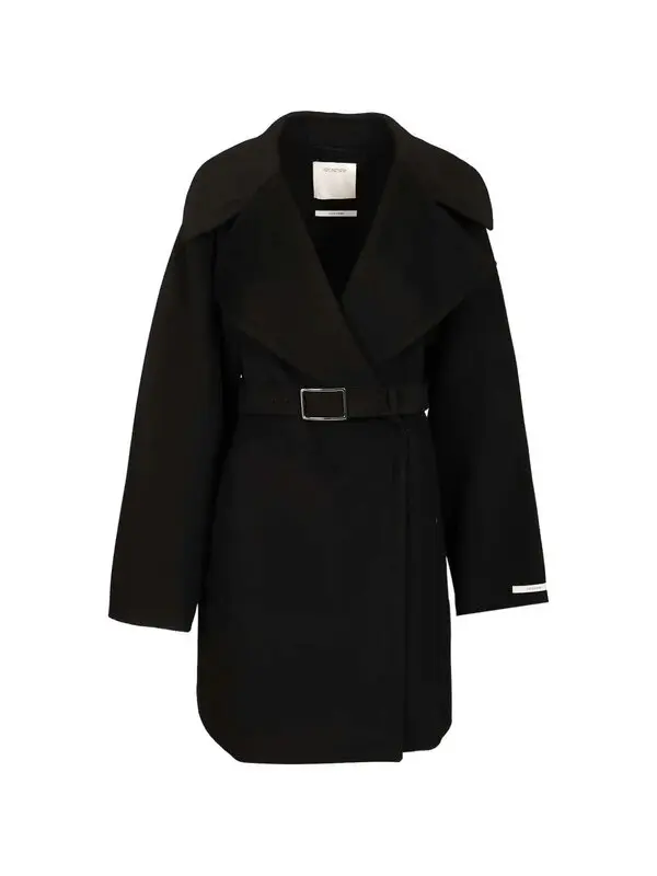 Sportmax Pagine" Wool Coat With Belt - Black