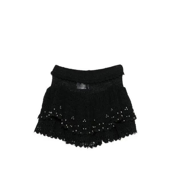 Isabel Marant Étoile Bead Embellished Scalloped Trim Mini Skirt