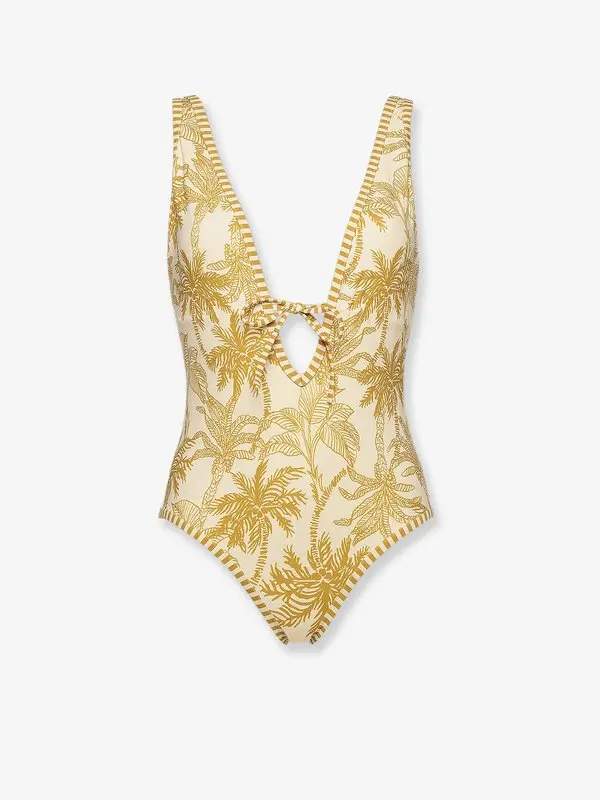ERES One-piece Swimsuit With All-over Palm Print - Multicolor