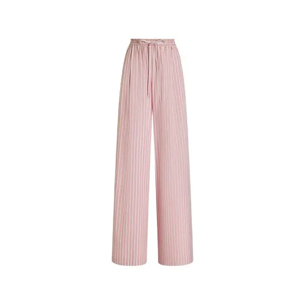 Dolce & Gabbana Striped Wide-leg Silk And Cotton Palazzo Pants - Pink