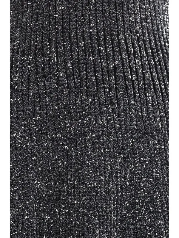 Alaïa Sequined Turtleneck Midi Dress - Gray