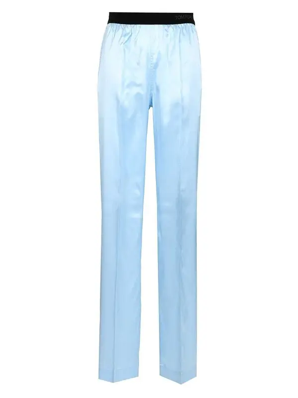TOM FORD Stretch Silk Pants - Blue