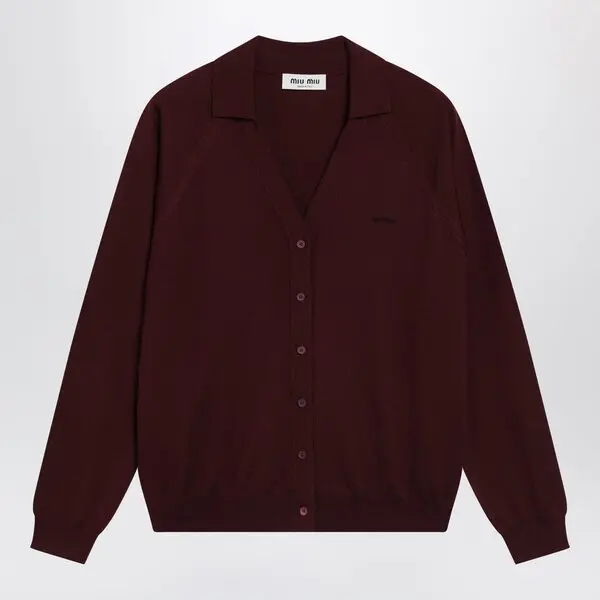 Miu Miu Virgin Wool Cardigan - Red