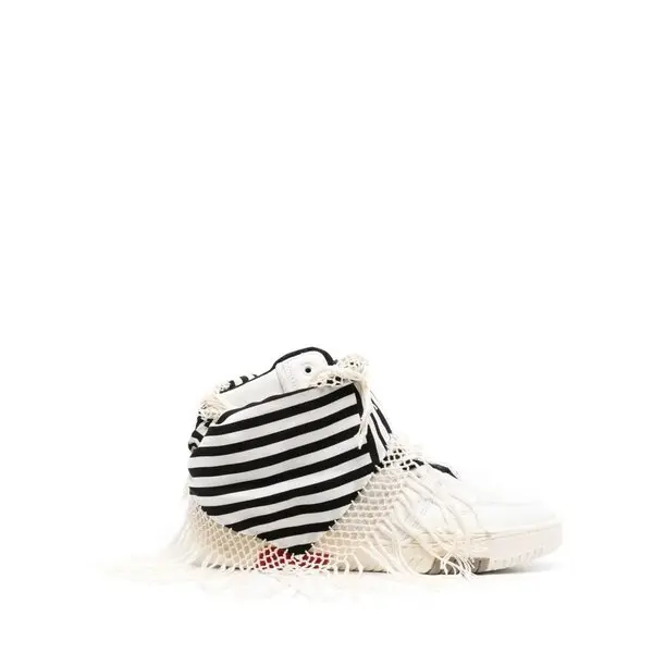 Saint Laurent High-top Sneakers With Scarf Detailing - White