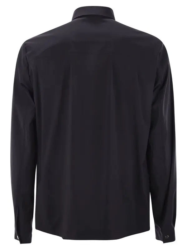 Herno Shirt-cut Jacket In Technical Wool - Blue