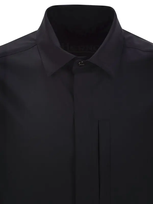 Herno Shirt-cut Jacket In Technical Wool - Blue