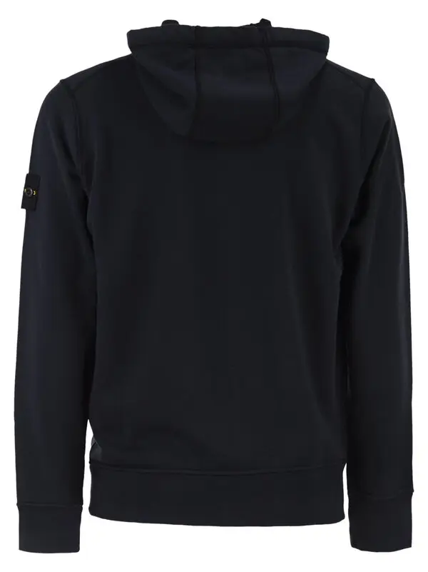 Stone Island Organic Cotton Zip-up Hoodie - Blue