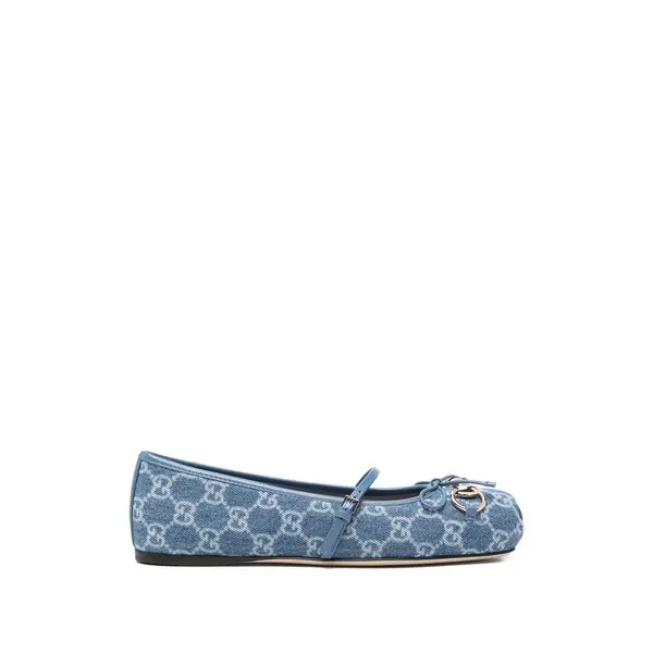 Gucci Gg Monogram Ballet Flats - Blue