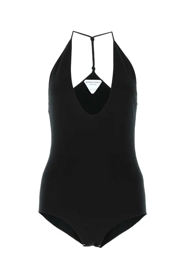 Bottega Veneta Cashmere Blend Halter Bodysuit - Black