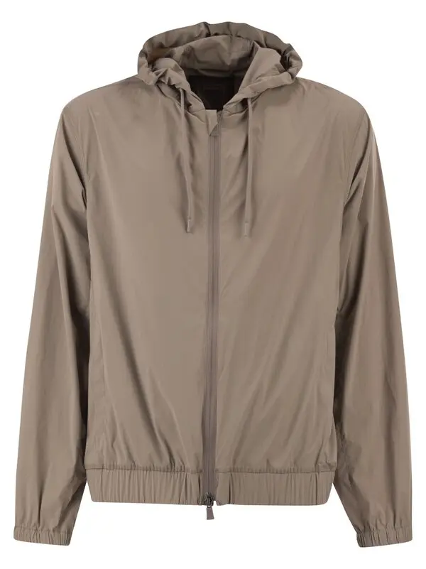 Herno Lightweight Stretch Nylon Hooded Zip-up Jacket - Multicolor