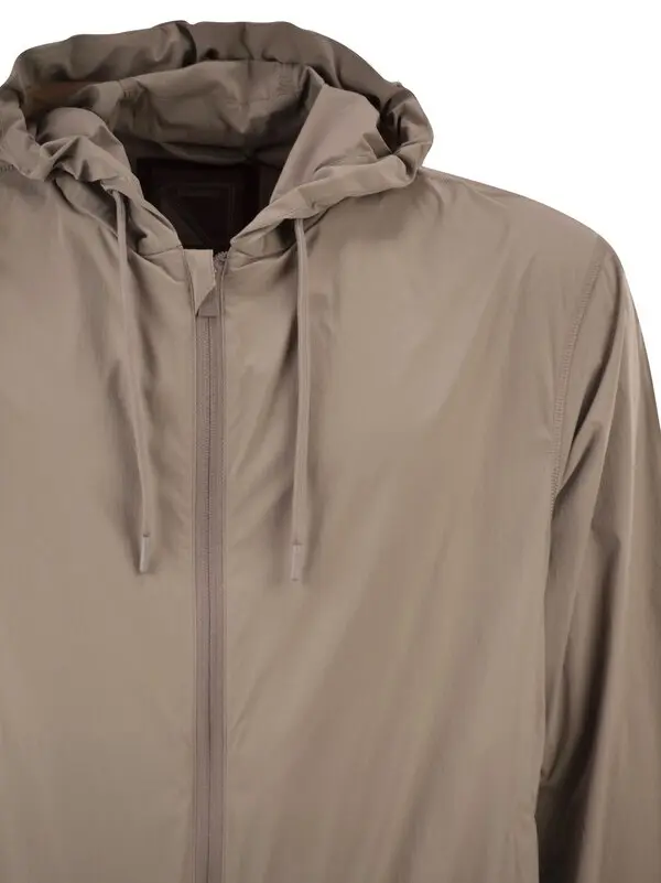 Herno Lightweight Stretch Nylon Hooded Zip-up Jacket - Multicolor