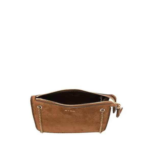 Etro Suede Braided Trim Shoulder Bag