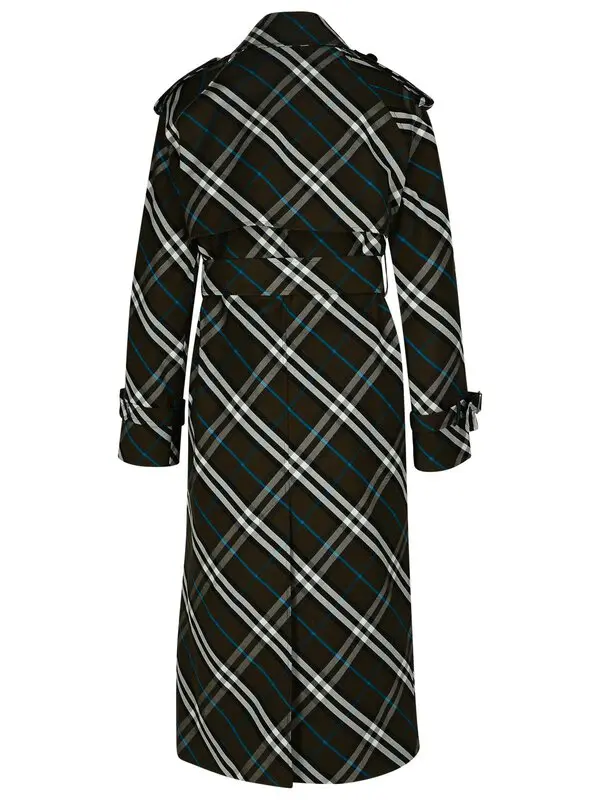 Burberry Check Polyester Trench Coat