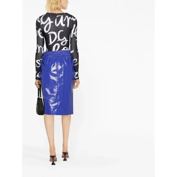 TOM FORD High-shine Calf Leather Pencil Skirt With Elasticated Waistband