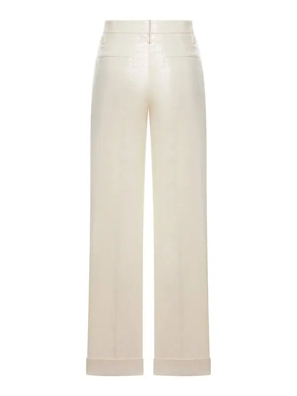 Brunello Cucinelli Tailored Wide-leg Linen Trousers - Multicolor