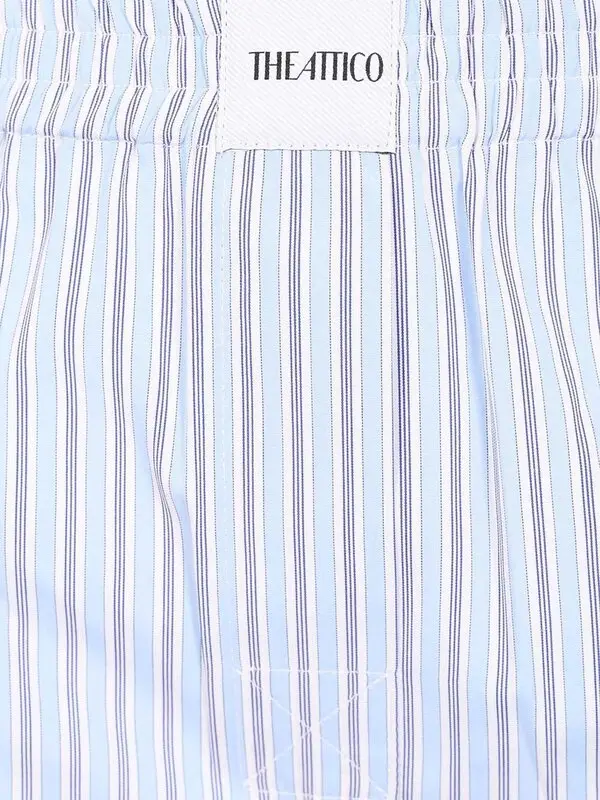 Attico Striped Cotton Shorts