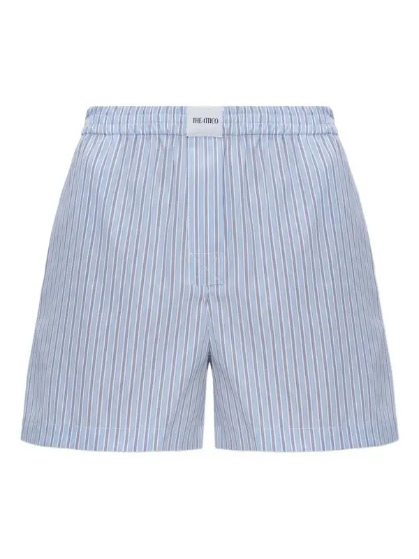 Attico Striped Cotton Shorts