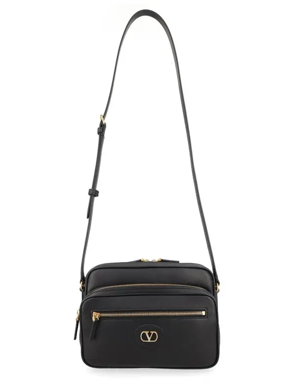 Valentino Garavani Leather Crossbody Bag With "v" Logo
