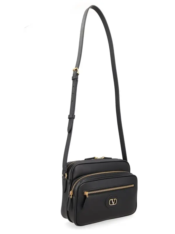 Valentino Garavani Leather Crossbody Bag With "v" Logo