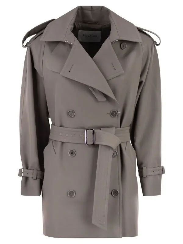 Max Mara Short Cotton Trench Coat - Gray
