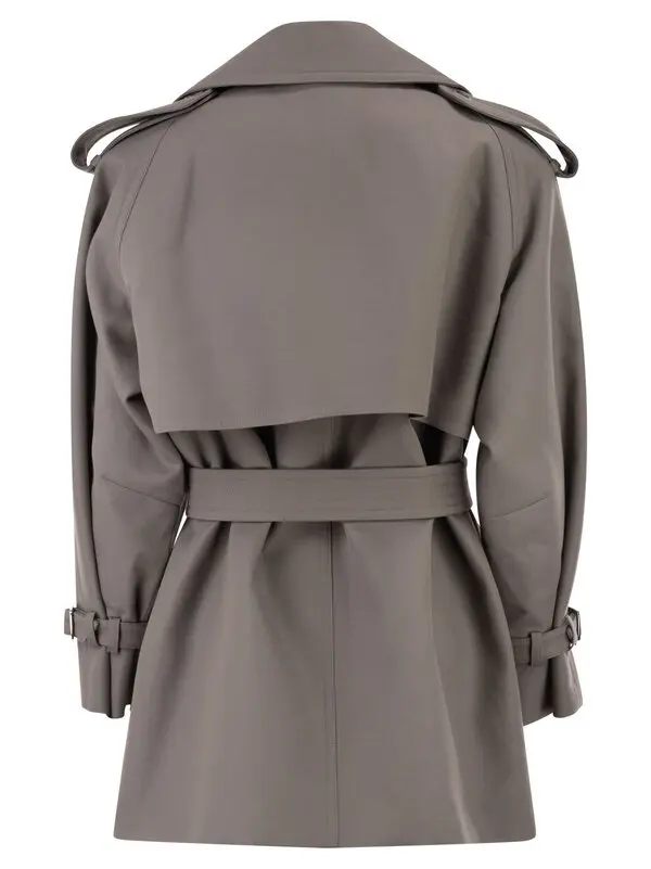 Max Mara Short Cotton Trench Coat - Gray