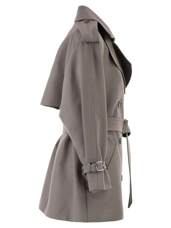 Max Mara Short Cotton Trench Coat - Gray