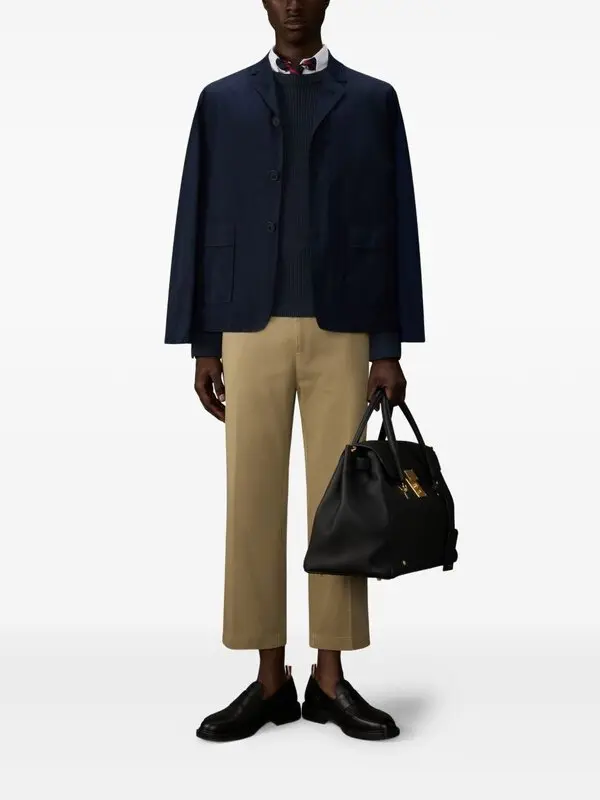 Thom Browne Cotton Sweater With Sleeve Stripes And Side Buttons