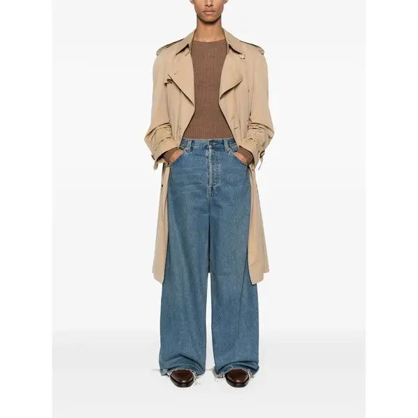 Gucci Indigo Cotton Washed Denim Wide-leg Jeans