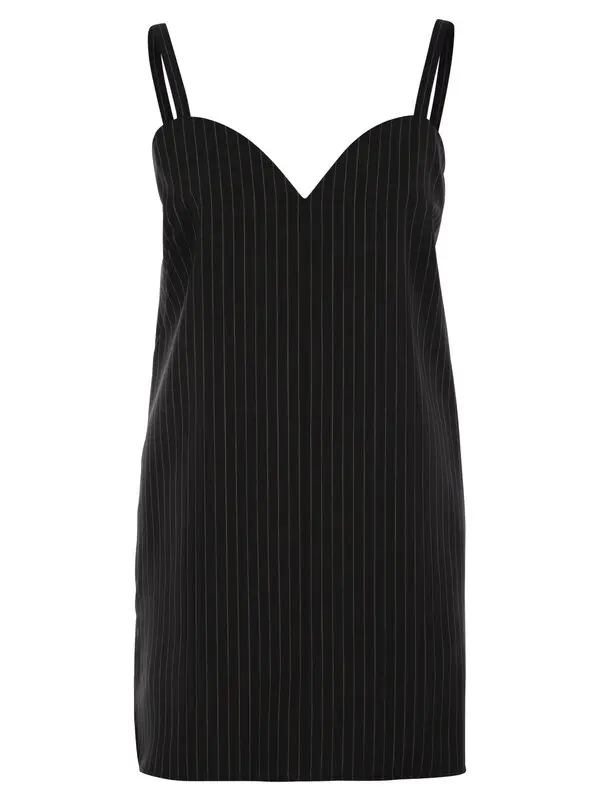 Max Mara Elam Pinstripe Wool Cloth Dress