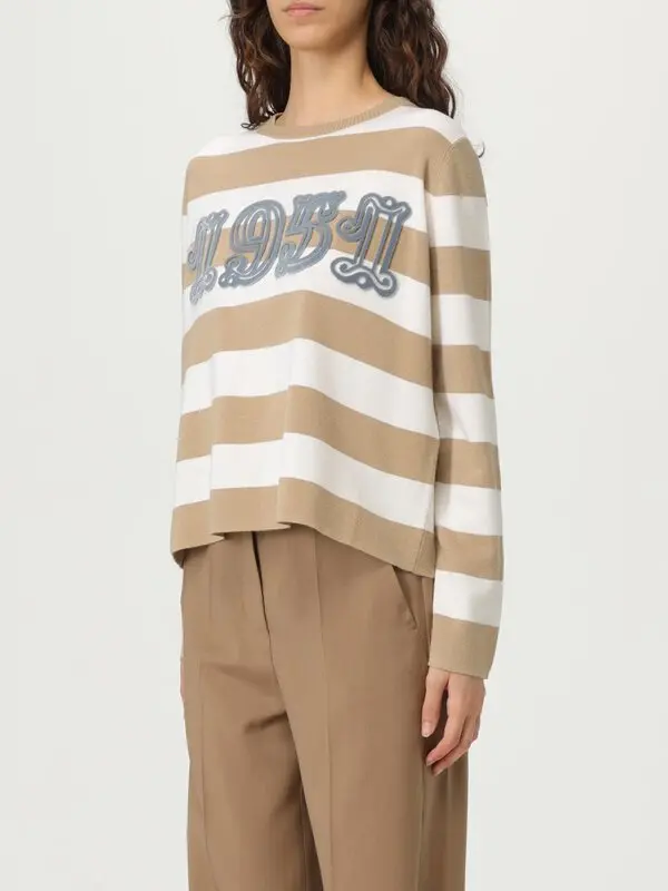 Max Mara Striped Wool Sweater With Applique Detail - Multicolor