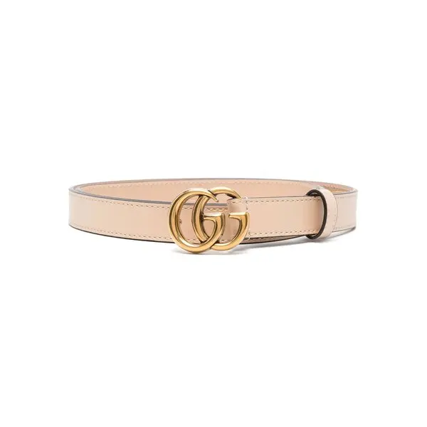 Gucci Leather Belt With Interlocking G Buckle - Pink