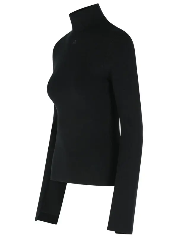 COURREGES Ribbed Turtleneck Sweater - Black