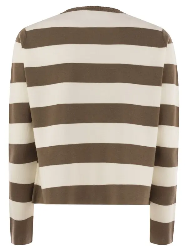 Max Mara Viterbo Striped Wool Sweater With "1951" Embroidery - Multicolor