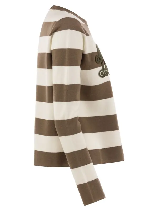 Max Mara Viterbo Striped Wool Sweater With "1951" Embroidery - Multicolor