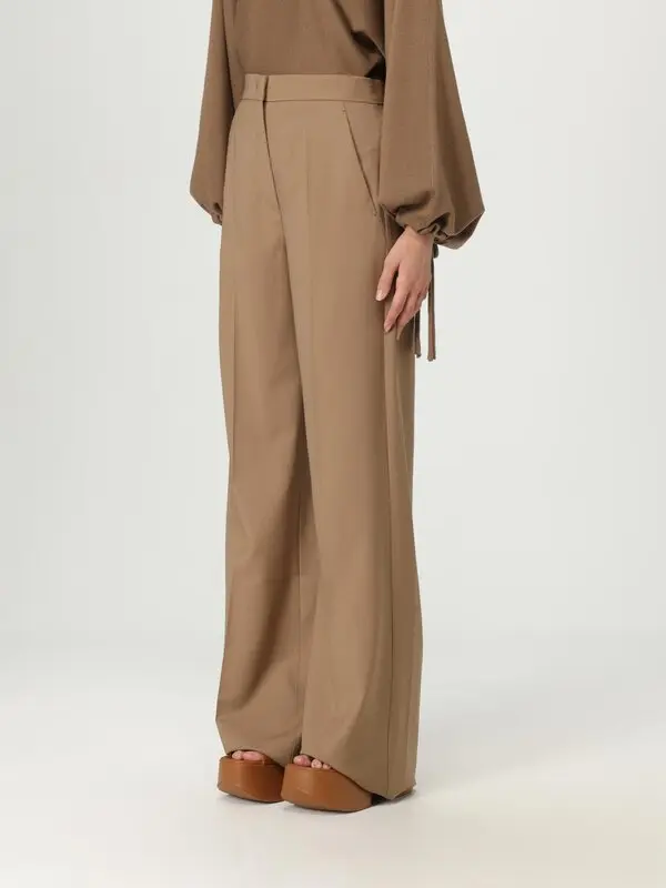 Max Mara Hazel Wide Leg Wool Trousers - Brown
