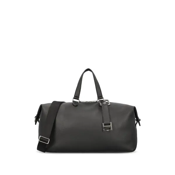 Fendi Grained Leather Luggage Bag - Black