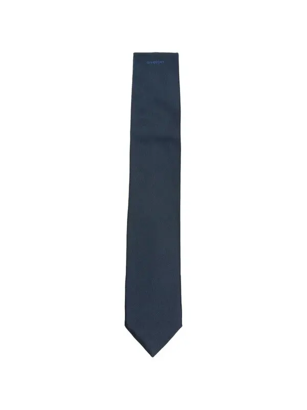 Givenchy Textured Silk Neck Tie - Blue