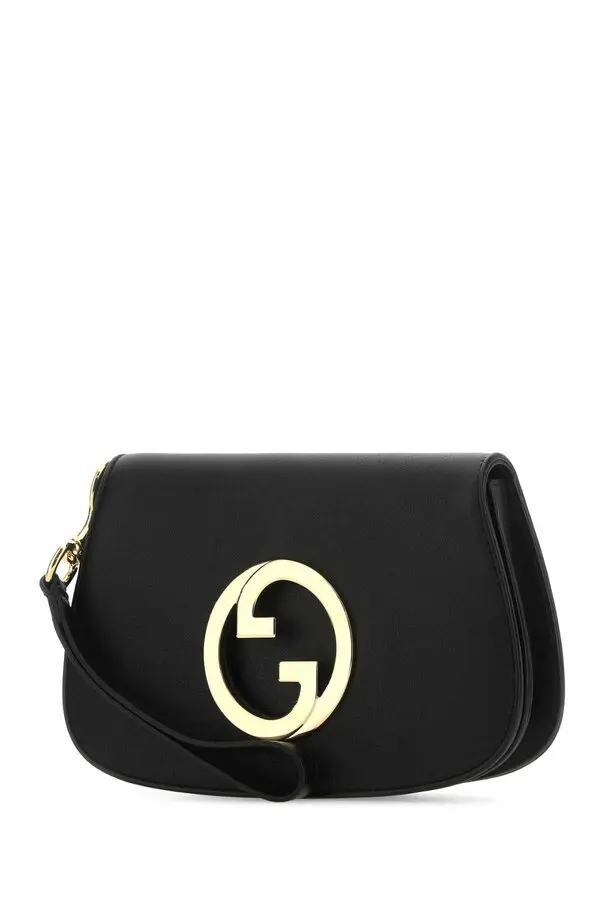 Gucci Leather Blondie Clutch With Golden Metal Finishing
